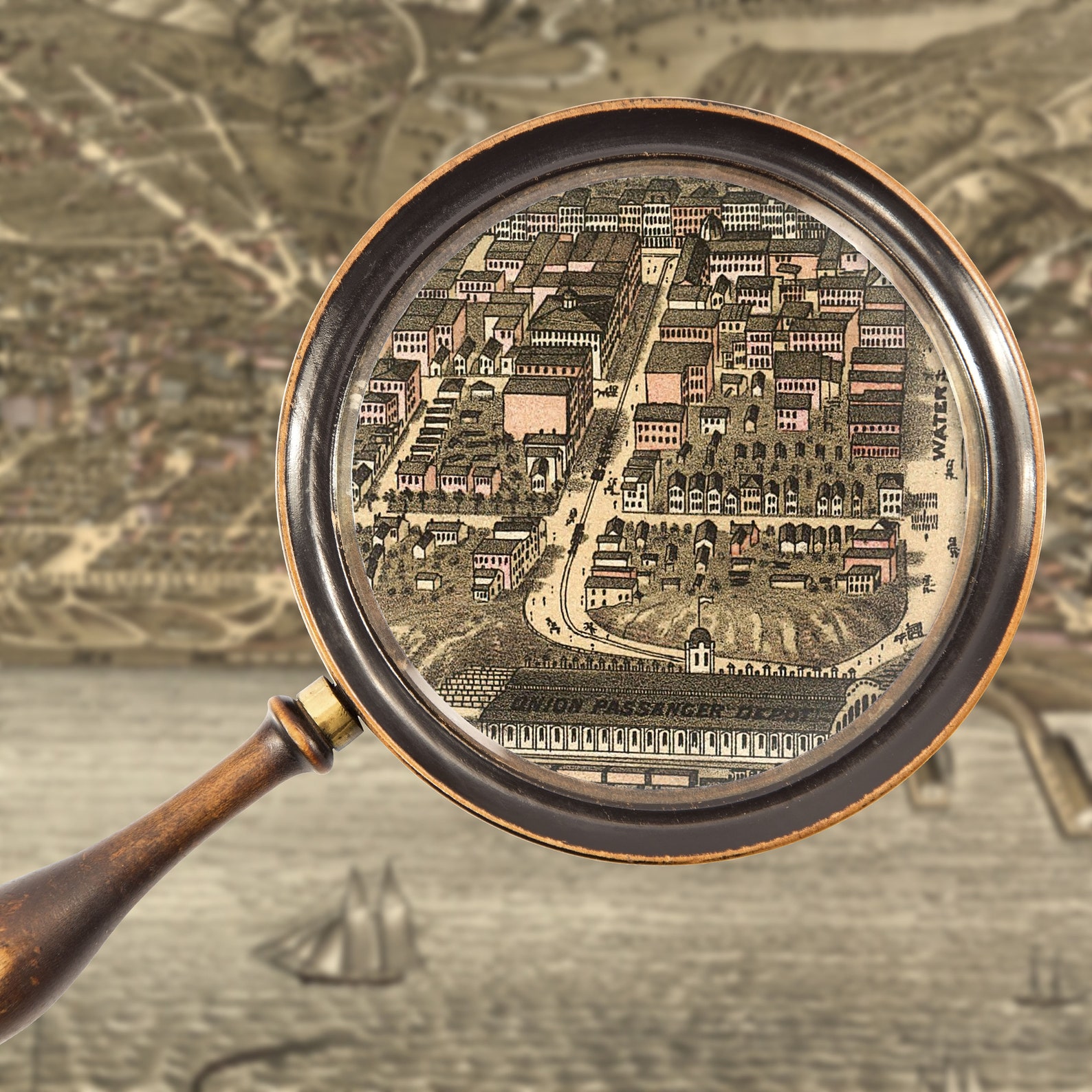 Cleveland Ohio Antique Map Pictorial Perspective or Birdseye | Etsy