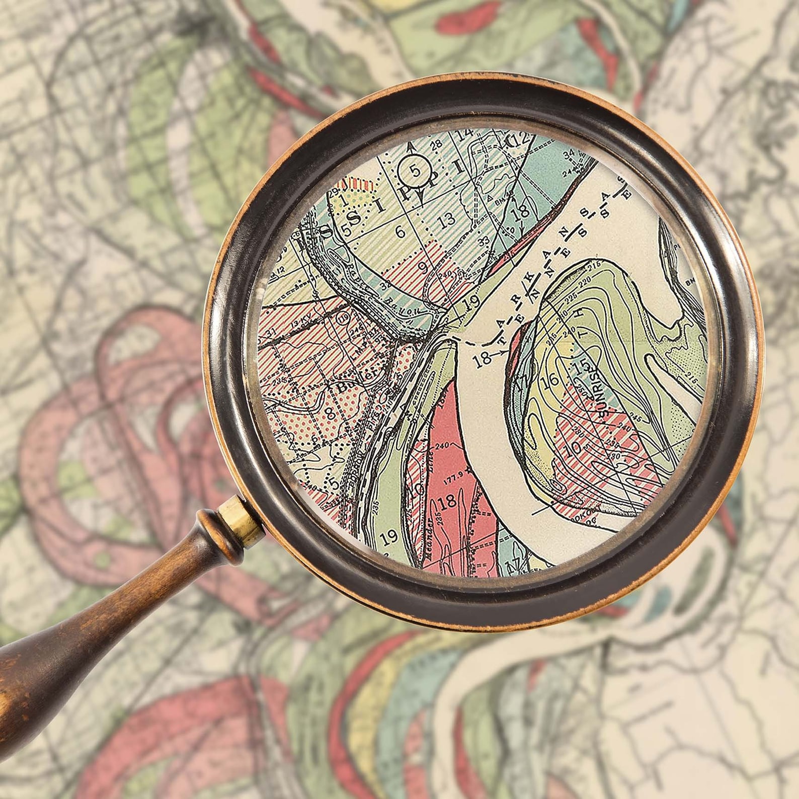 Mississippi River Meander Belt Geological Map by Harold Fisk - Etsy