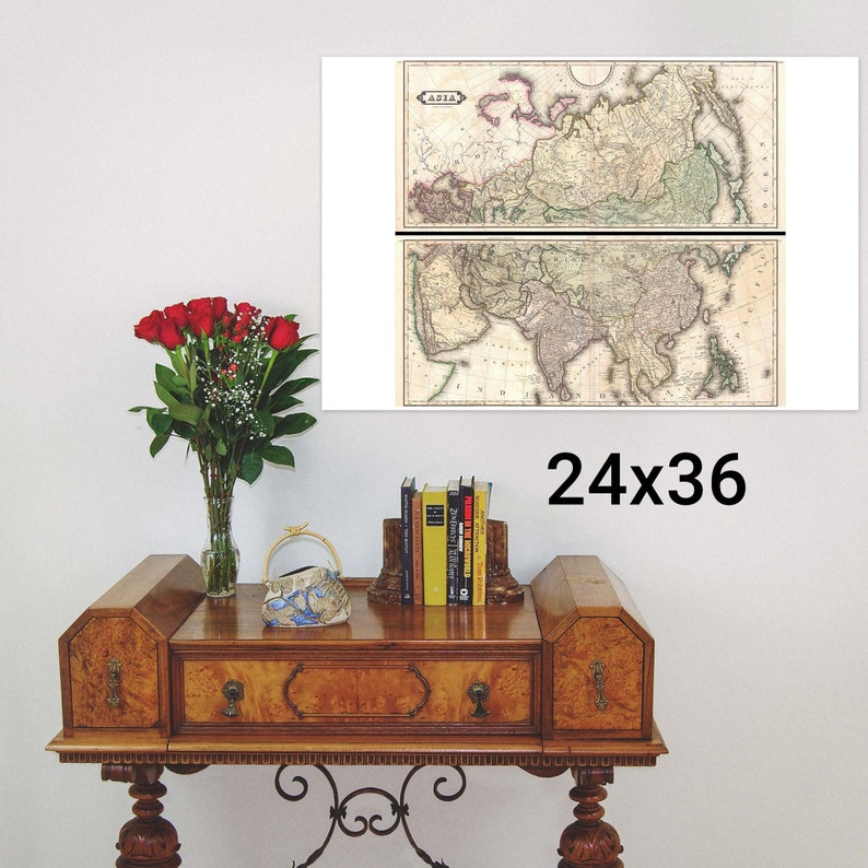 Lizars Wall Map of Asia 1820 Stunning Antique Cartography - Etsy
