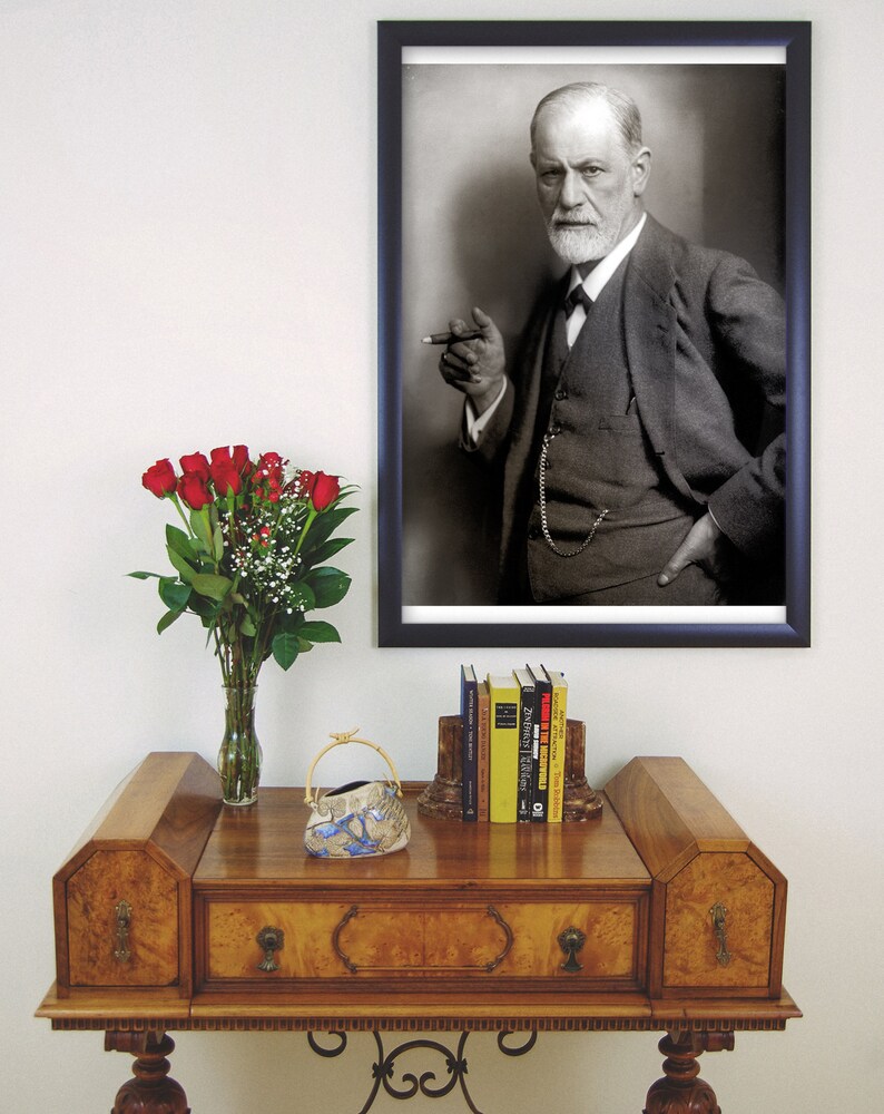 Sigmund Freud Custom Printed Photographic Poster Teak Wood | Etsy