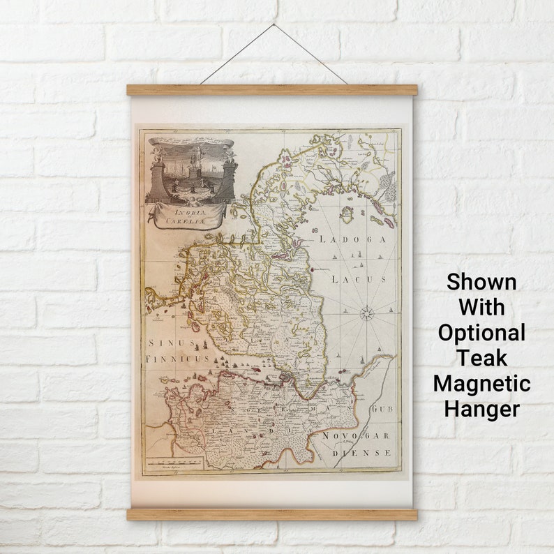 Map of Ingria and Karelia or Carelia Historic Map 1745 Teak - Etsy