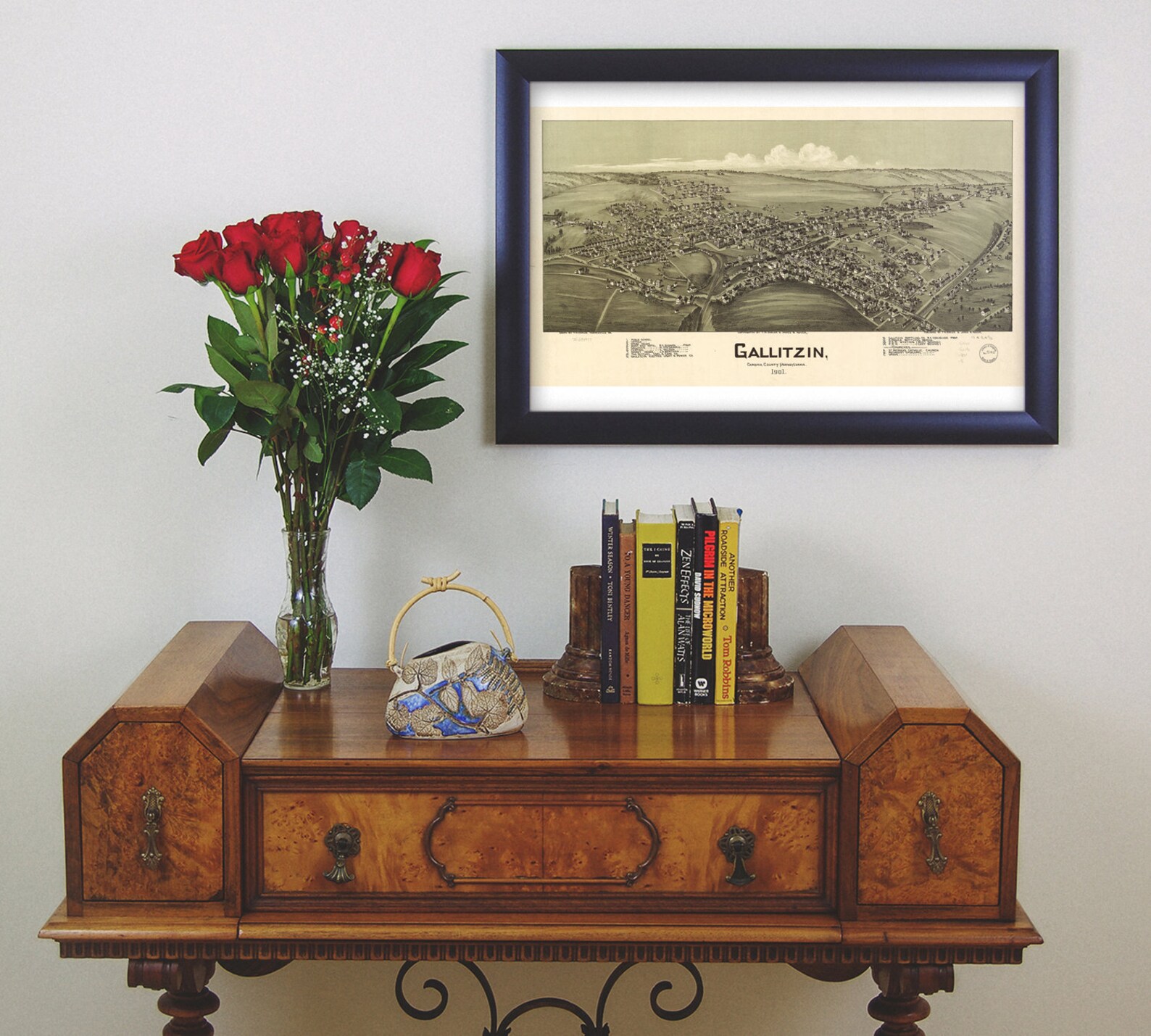 Map of Gallitzin PA Antique Map Pictorial or Birdseye Map | Etsy