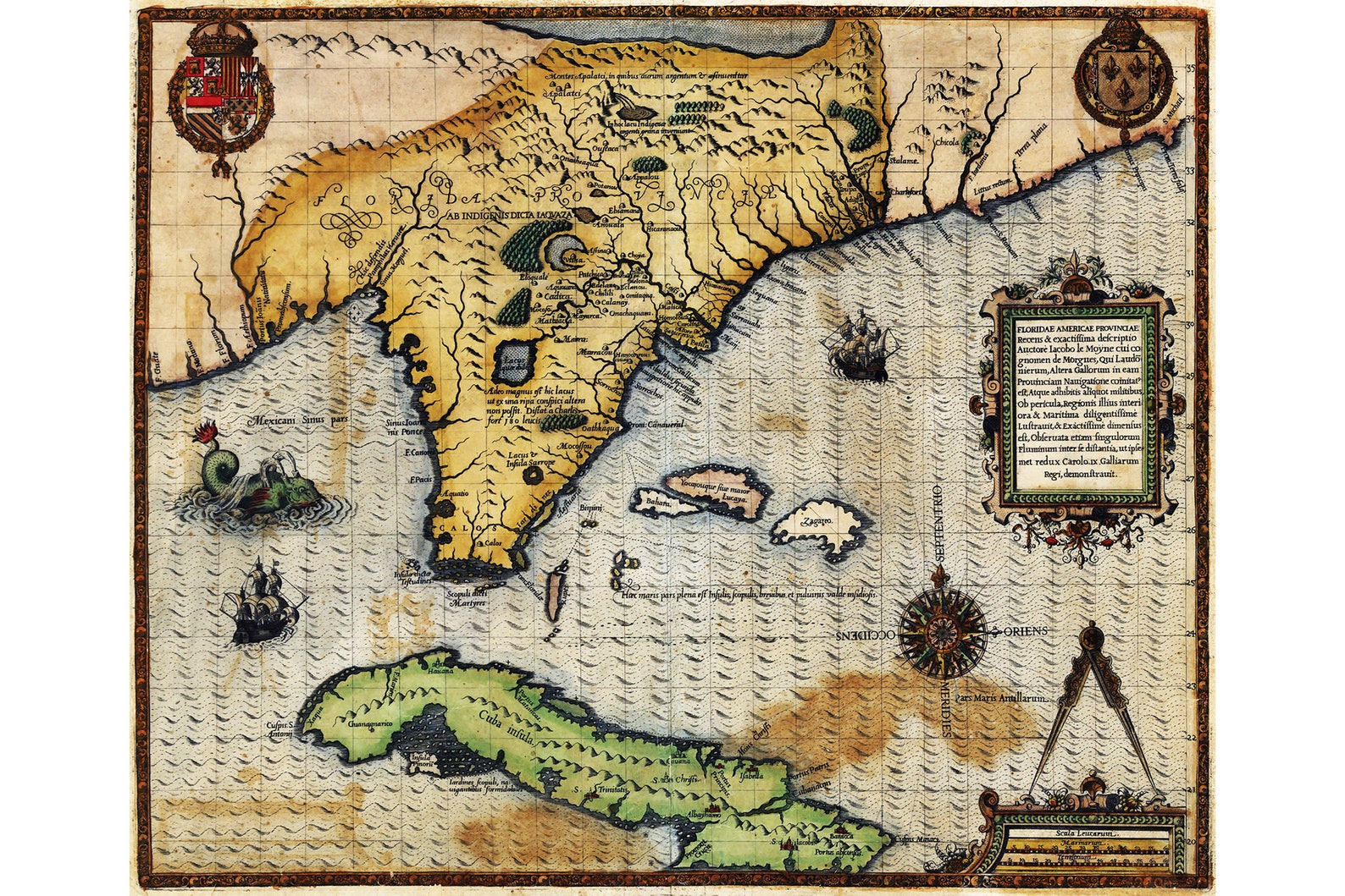 Florida & the Caribbean 1588 Map by De Morgues Stunning | Etsy