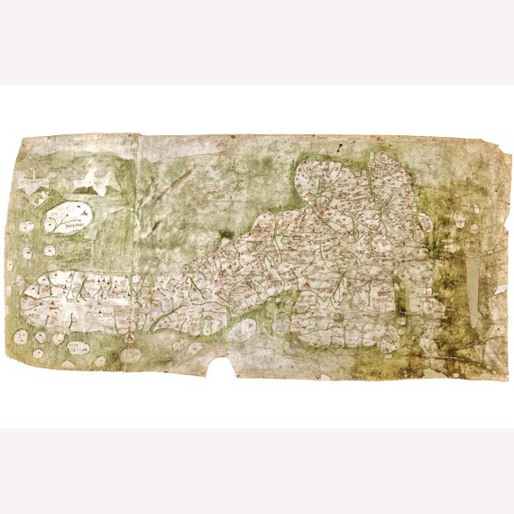 Map of Great Britain C.1360 the Gough Map Historic | Etsy