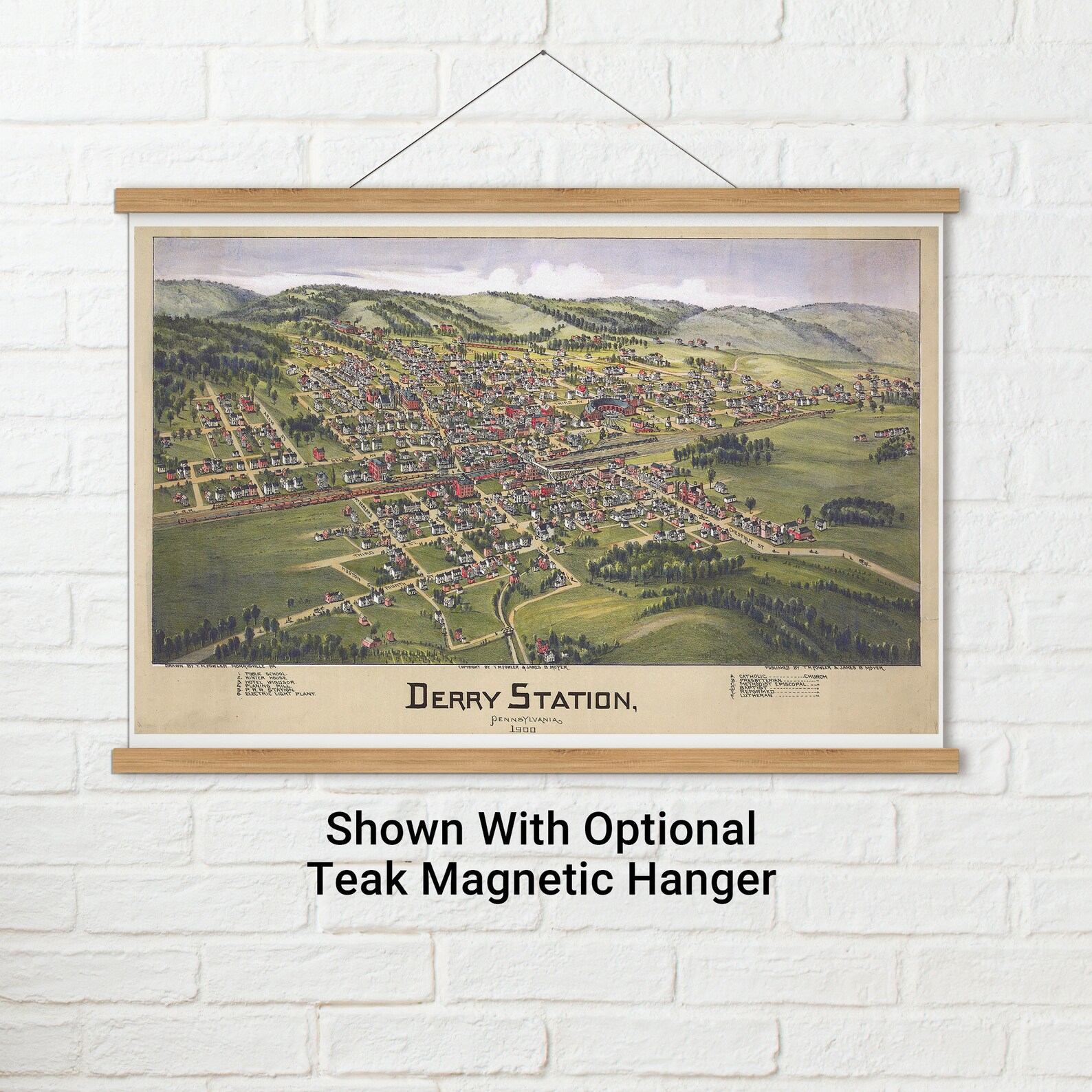 Map of Derry Station PA Antique Map Pictorial or Birdseye - Etsy