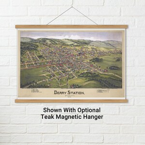 Map of Derry Station, PA; Antique Map; Pictorial or Birdseye Map, 1900 ...