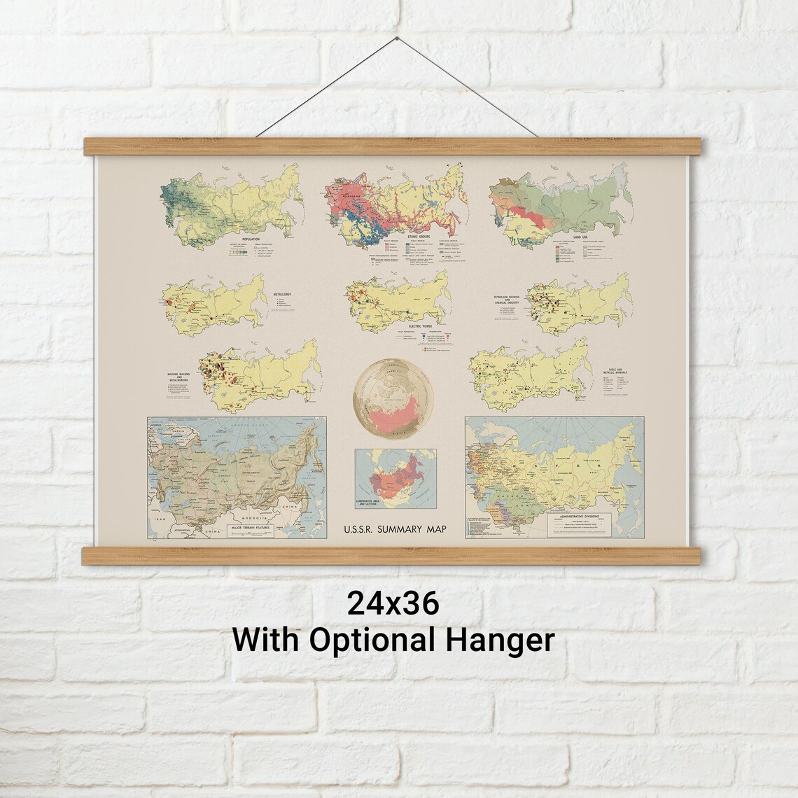 CIA Map of USSR; Historic Central Intelligence Agency Map, 1967 - Teak ...