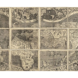 World Map by Martin Waldseemuller 1507 Historic Map Custom | Etsy