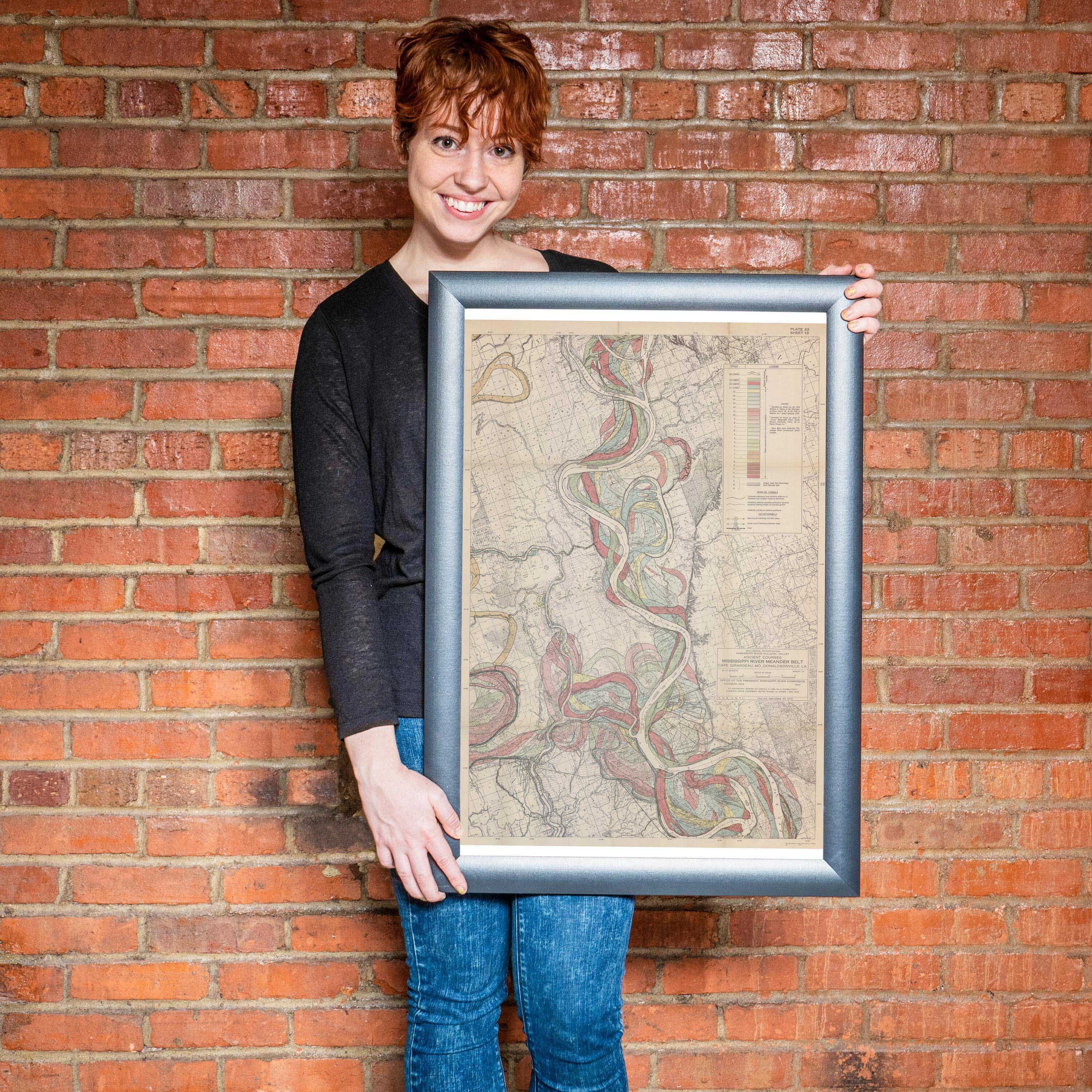 Mississippi River Meander Belt Geological Map by Harold Fisk | Etsy