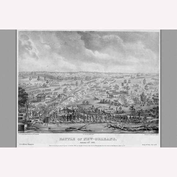 Battle of New Orleans War of 1812 Historic Engraving by - Etsy