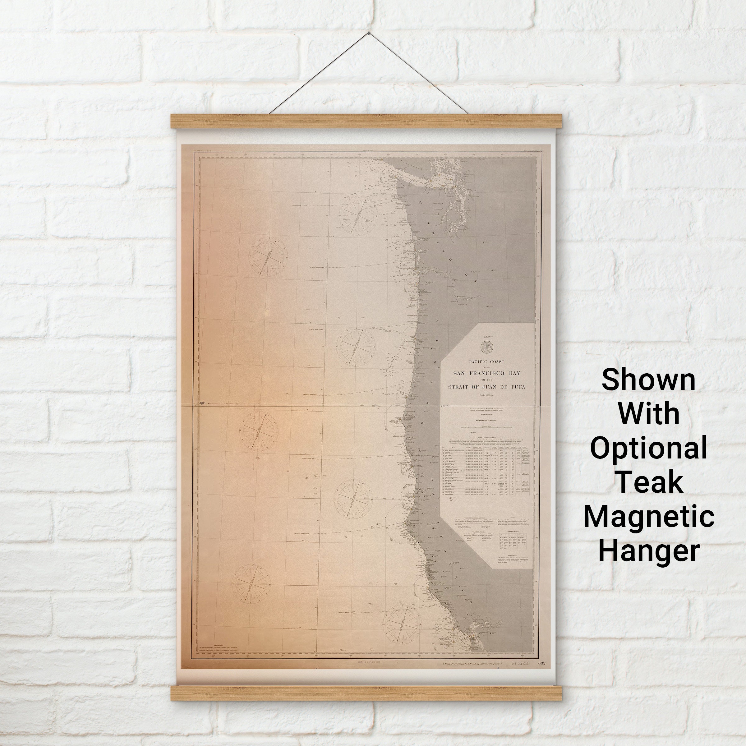 Chart of San Francisco Bay U.S. Coast & Geodetic Survey 1888 | Etsy