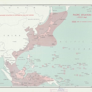 WWII Pacific Situation 1945 CIA Central Intelligence Agency | Etsy