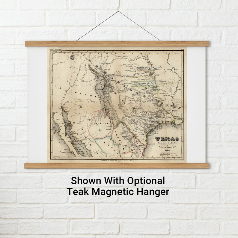 Map of Republic of Texas 1846 Meyer's Hand Atlas German - Etsy