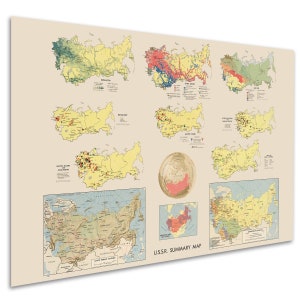 CIA Map of USSR; Historic Central Intelligence Agency Map, 1967 - Teak ...