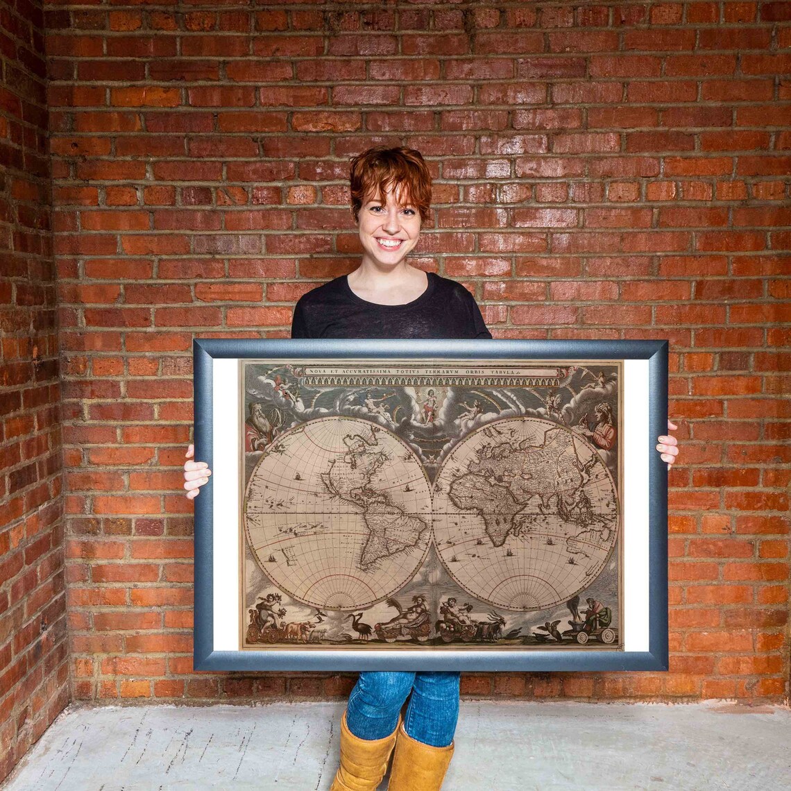Map of the World by Blaeu 1684 Historic Map Custom Printed | Etsy