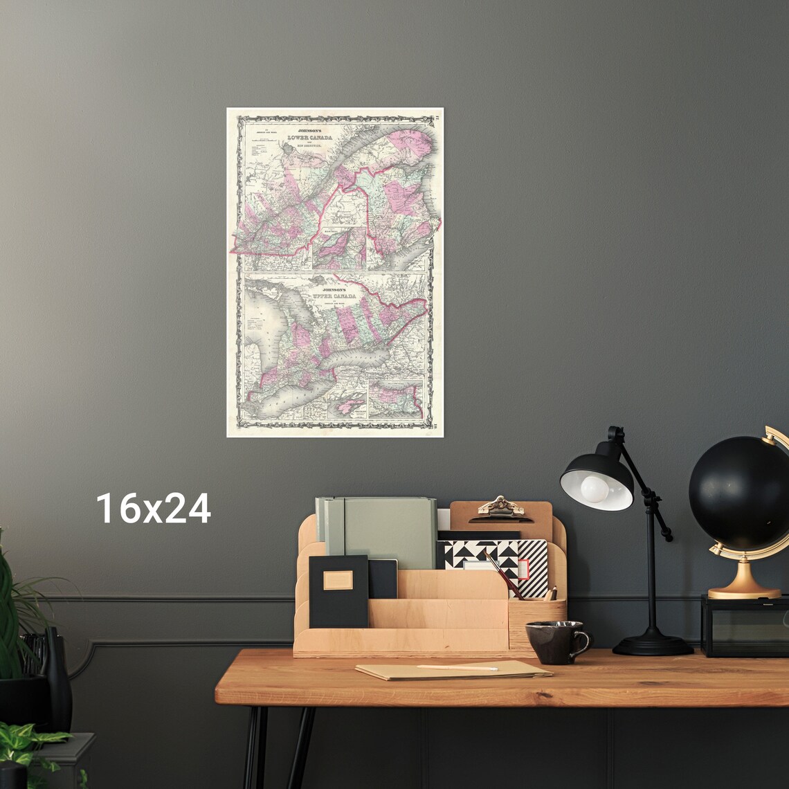 Ontario and Quebec Canada 1862 Johnson Map Beautiful - Etsy