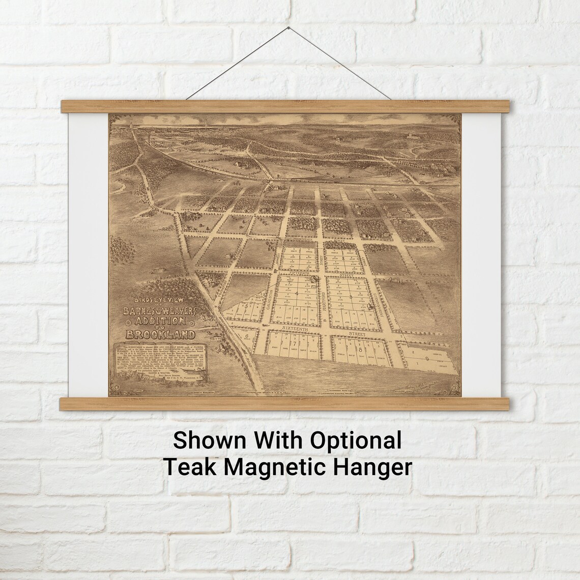 Map of Brookland Washington D.C. 1895 Antique Birdseye Map - Etsy