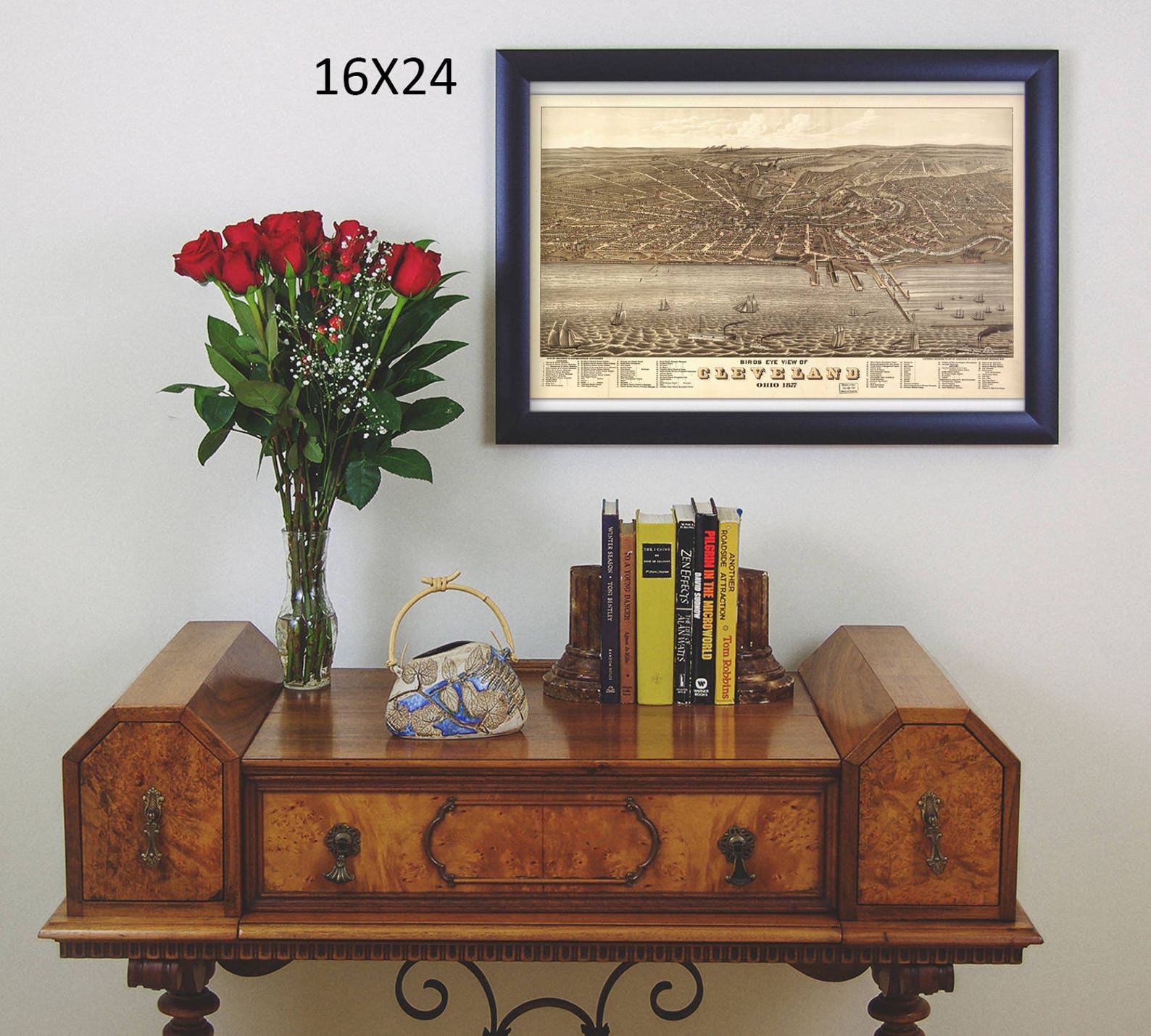 Cleveland Ohio Antique Map Pictorial Perspective or Birdseye | Etsy