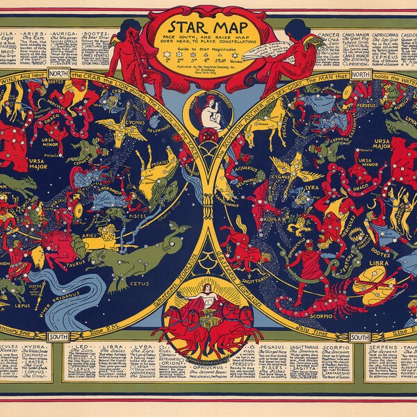Antique Star Chart - Etsy