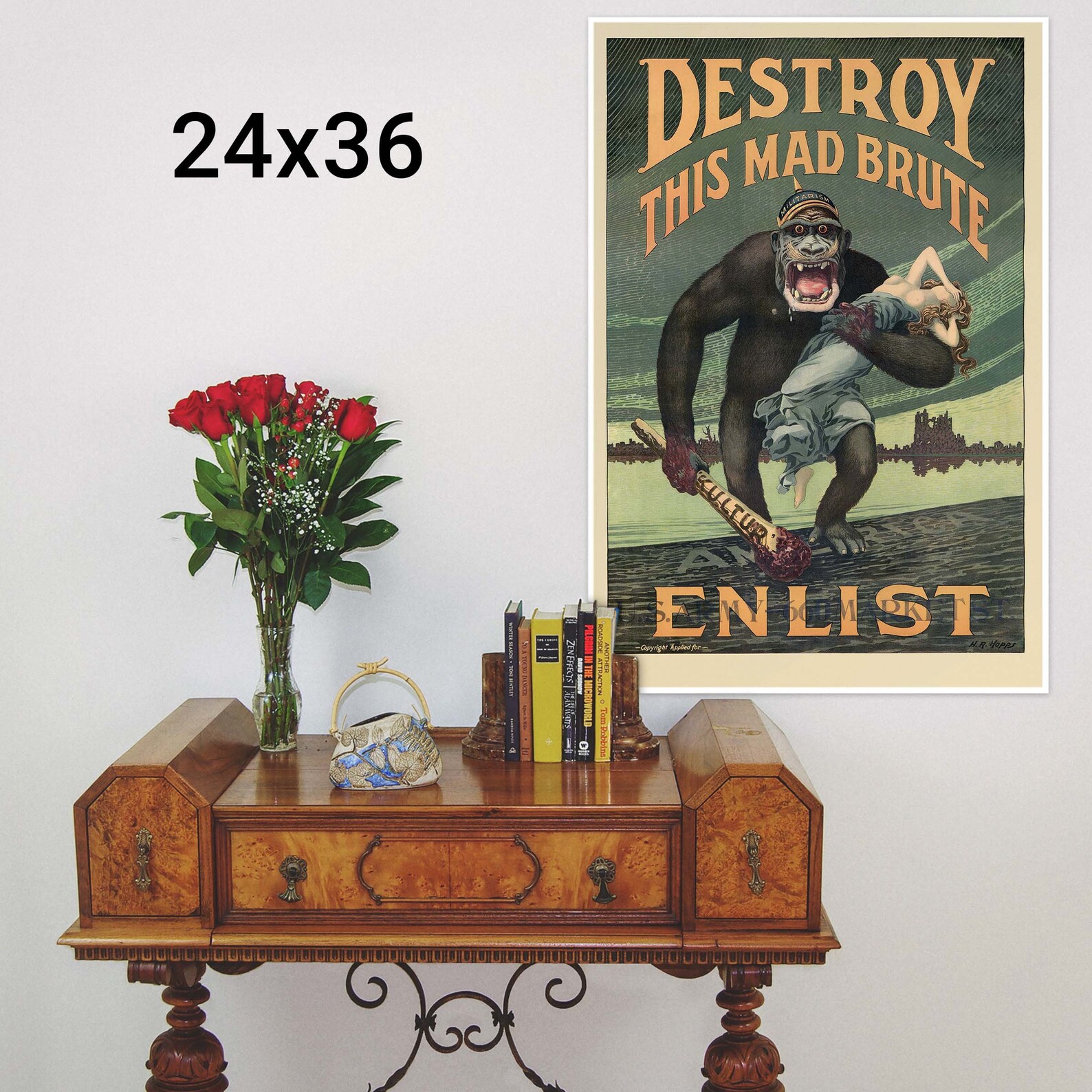 U.S. Army Recruitment Poster Destroy This Mad Brute by Hopps; Reprint ...