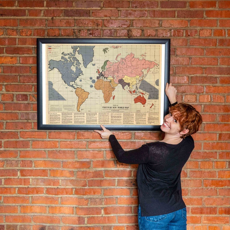 Outline of the Post-war New World Map by Maurice Gomberg 1942 - Etsy