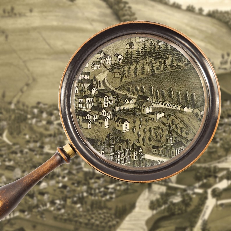 Map of Delhi New York by Burleigh 1887 Antique Birdseye Map - Etsy