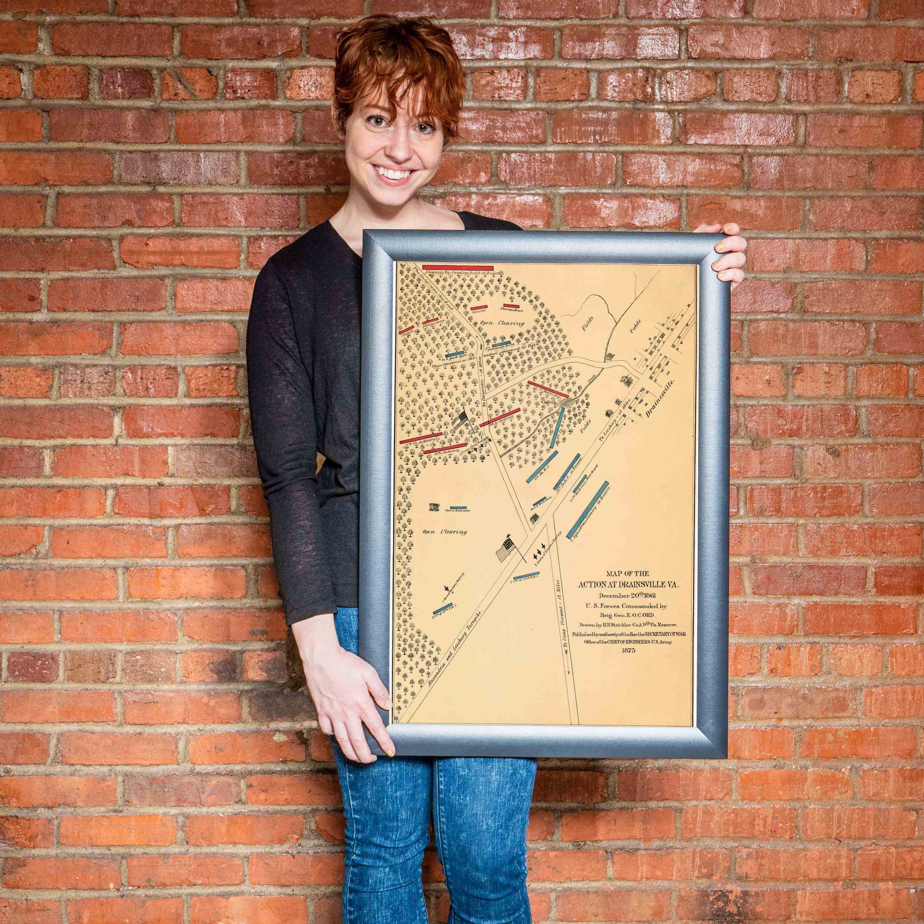 Civil War Map of Dranesville Virginia 1861 Antique Civil | Etsy