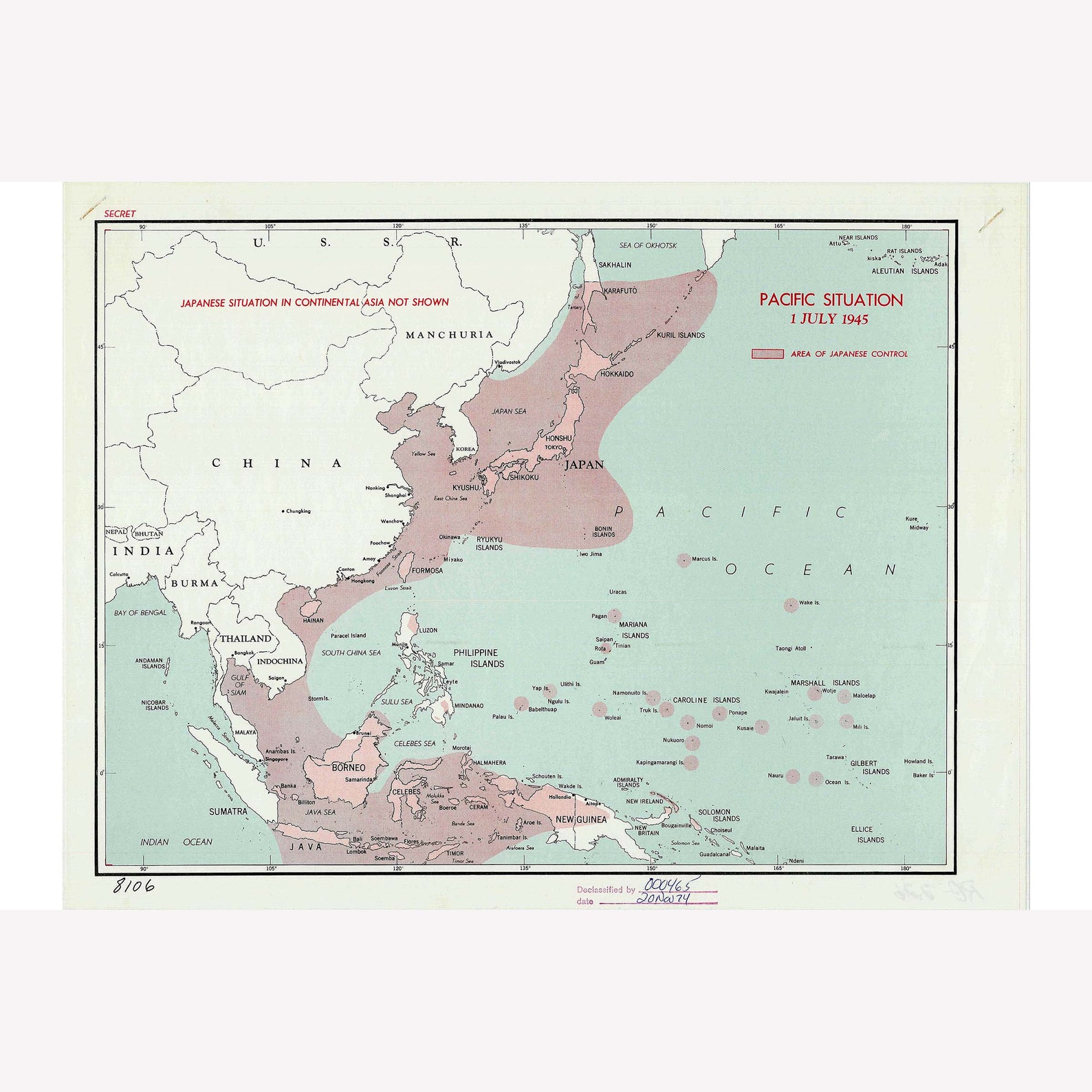 WWII Pacific Situation 1945 CIA Central Intelligence Agency - Etsy
