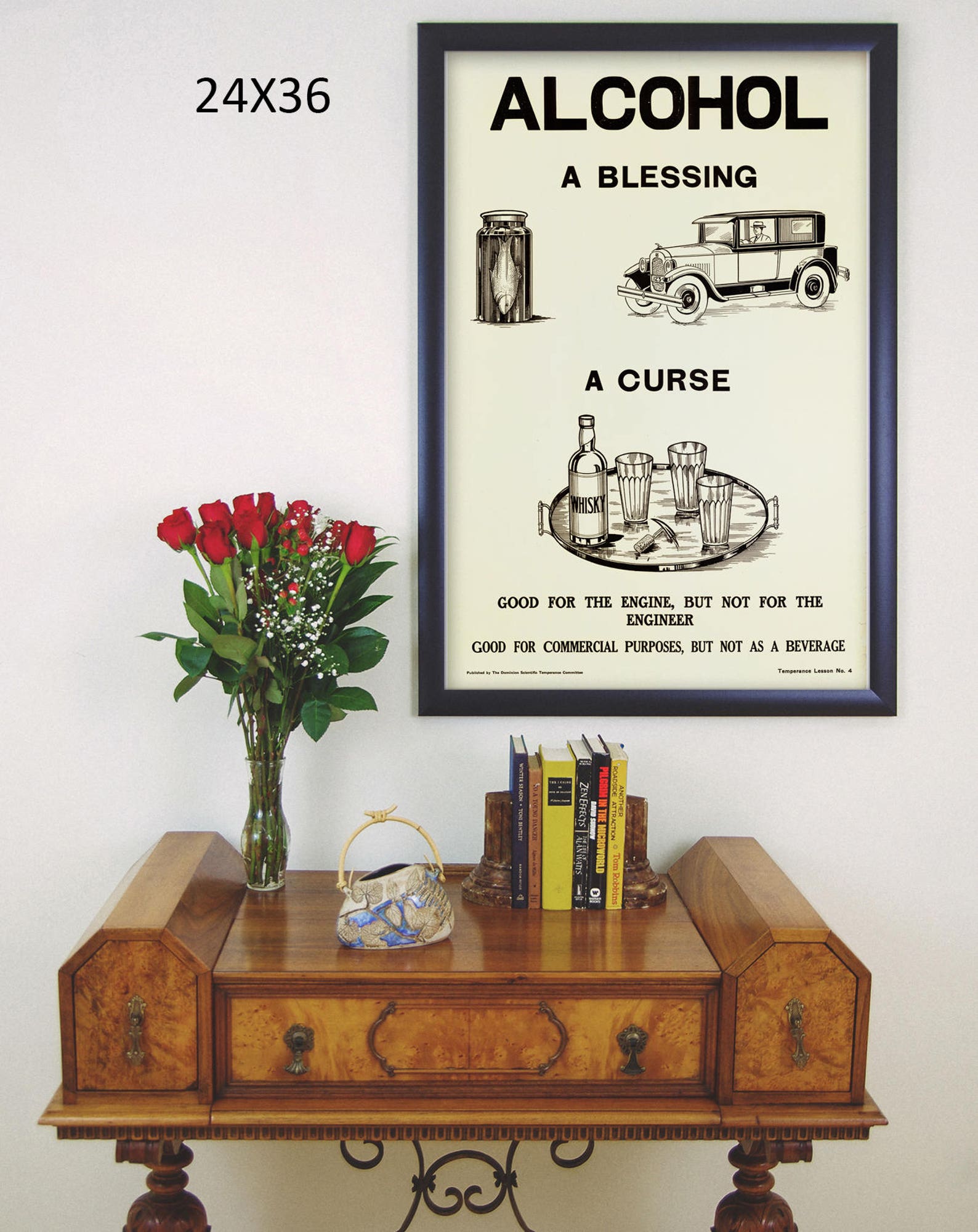 Prohibition Poster Alcohol A Blessing A Curse Dominion | Etsy