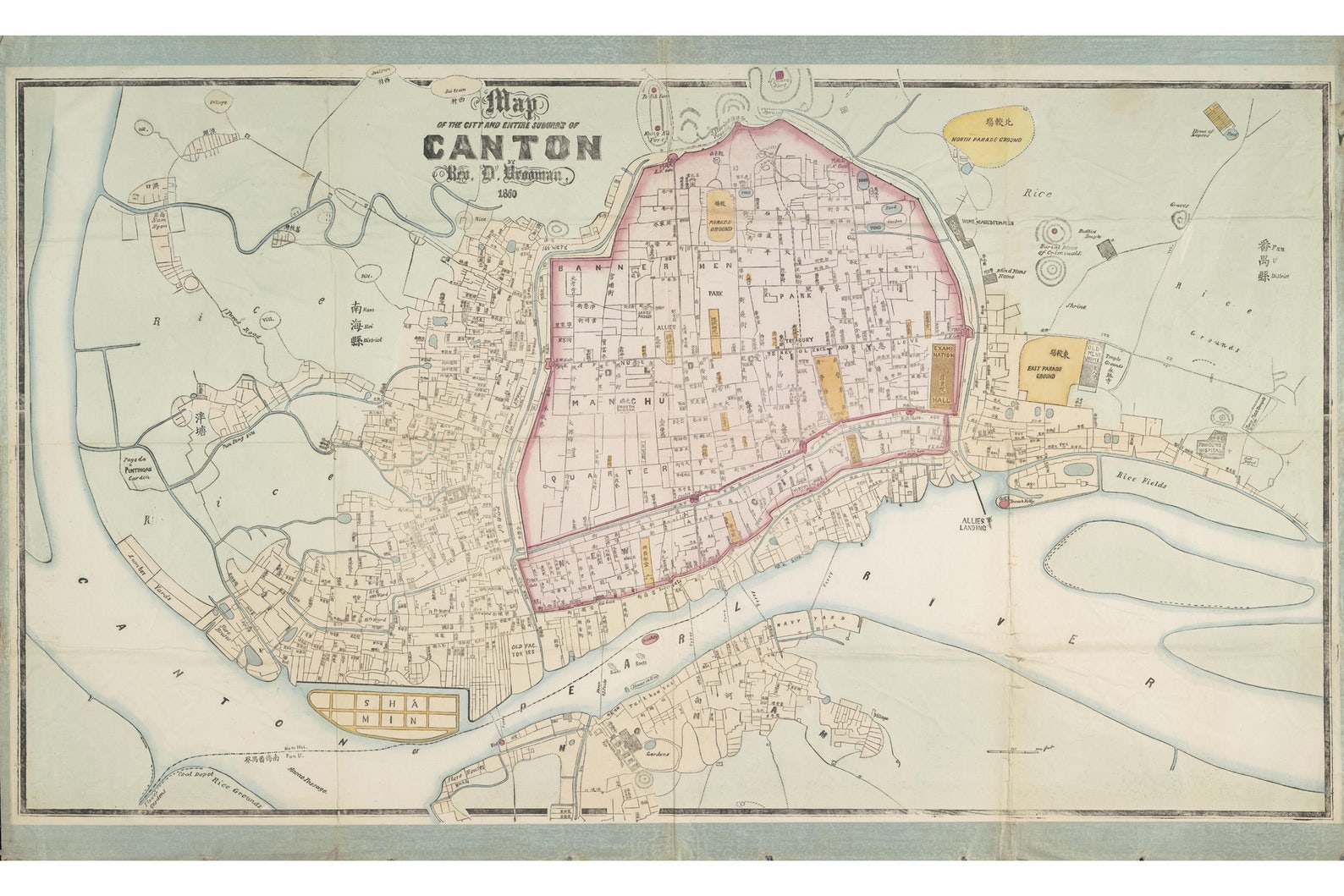 Canton China Antique Map 1860 Fine Quality Restored Print | Etsy