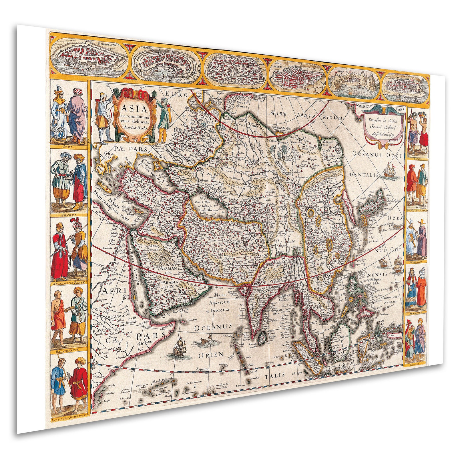 Asia 1632 Map by Jansonn Beautiful Historic Cartography - Etsy