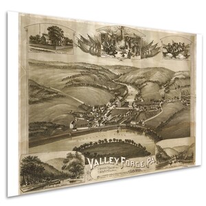 Map of Valley Forge Pennsylvania 1890 Antique Birdseye Map - Etsy