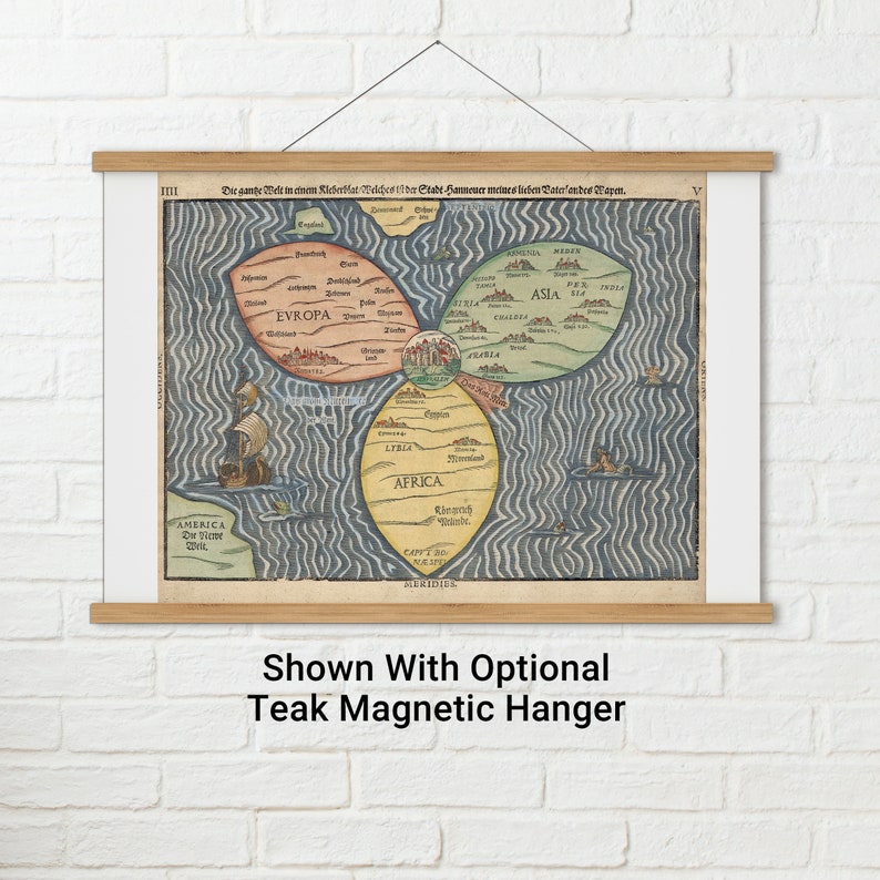 Bunting Clover Leaf Map Historic World Map From Sacrae | Etsy