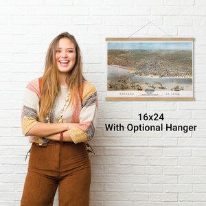 Map of Chicago, Illinois; 1868; Antique Birdseye Map; Custom Printed ...