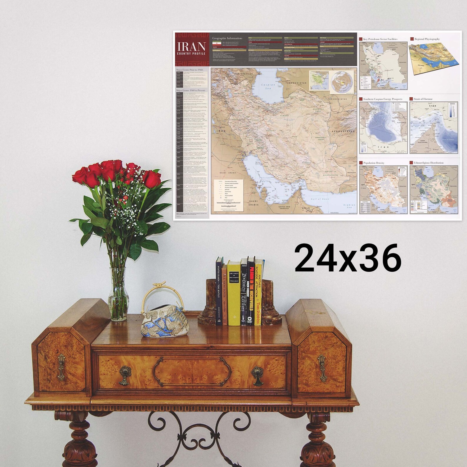 CIA Map of Iran and Country Profile Central Intelligence | Etsy