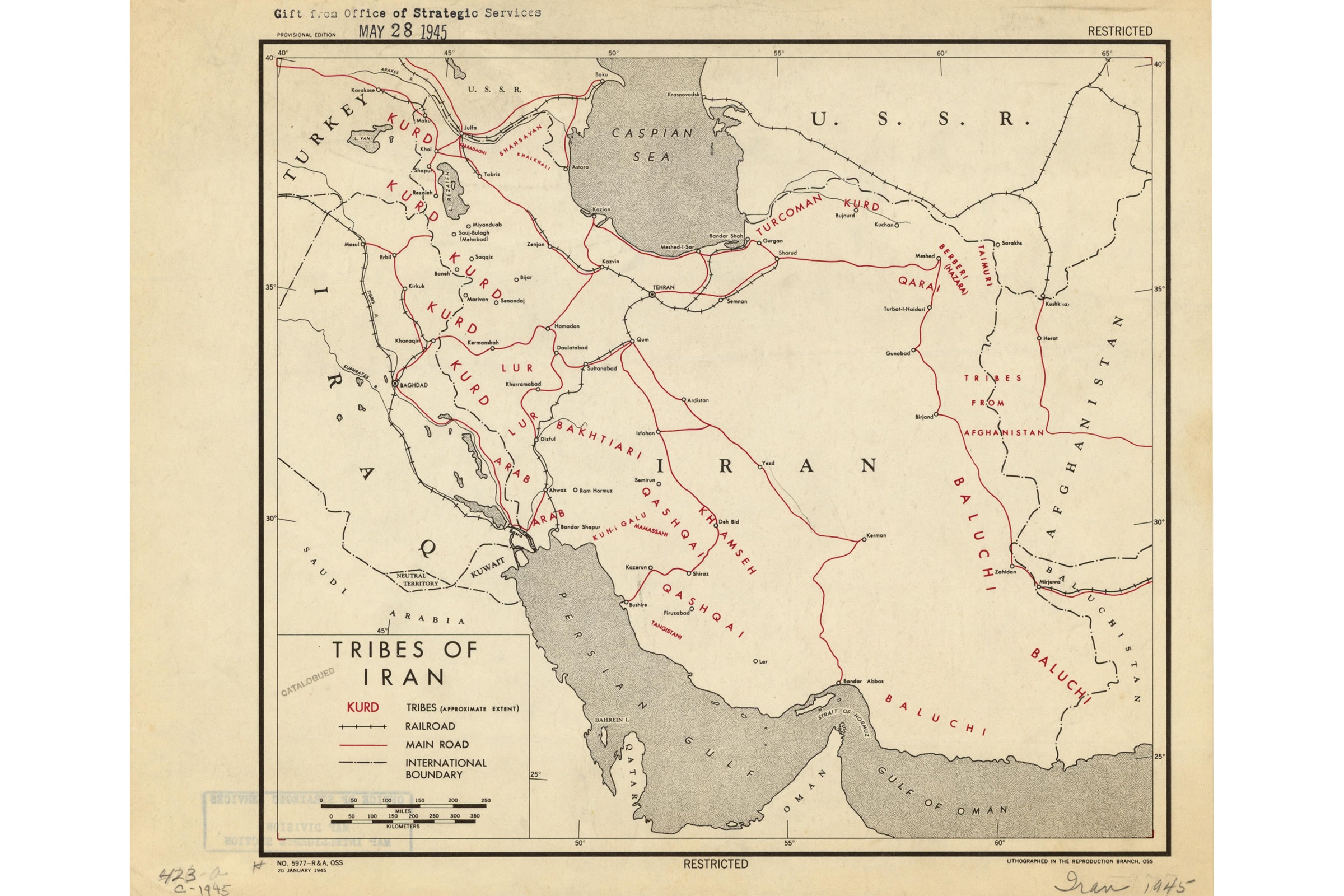 Tribes of Iran, 1945; CIA Central Intelligence Agency Map : r/kurdistan