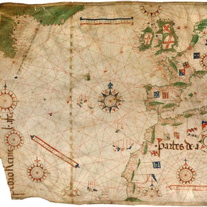 Pedro Reinel Nautical Chart Early Map Based on Astronomical | Etsy