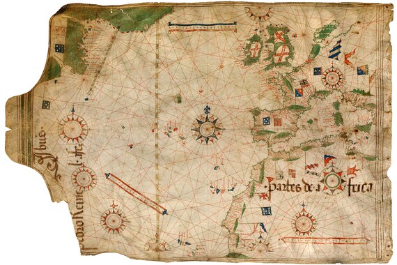 Pedro Reinel Nautical Chart Early Map Based on Astronomical | Etsy