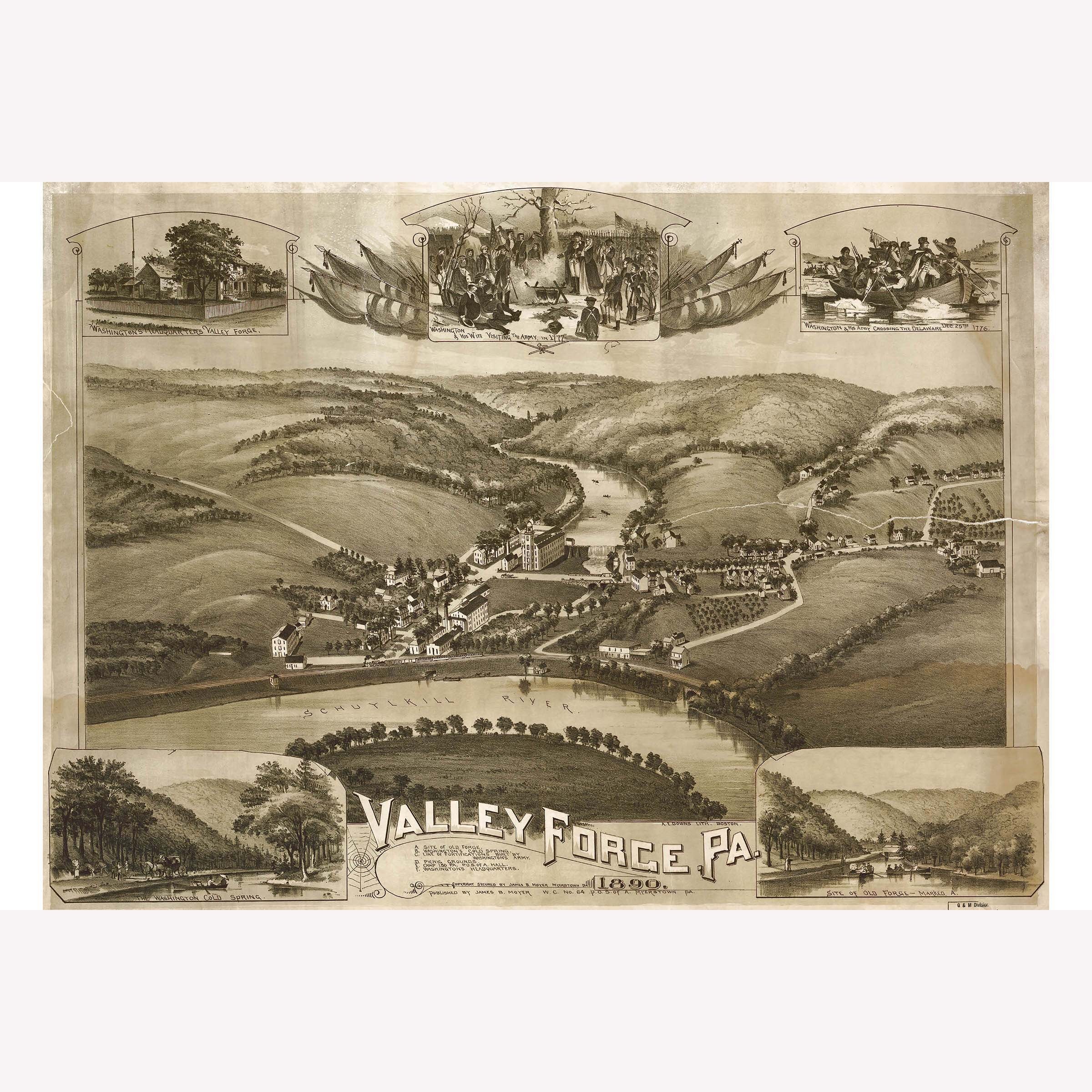 Map of Valley Forge Pennsylvania 1890 Antique Birdseye Map | Etsy