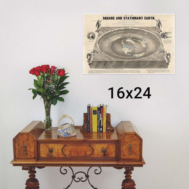 Map of Square & Stationary Earth Prof. Orlando Ferguson 1893 - Etsy