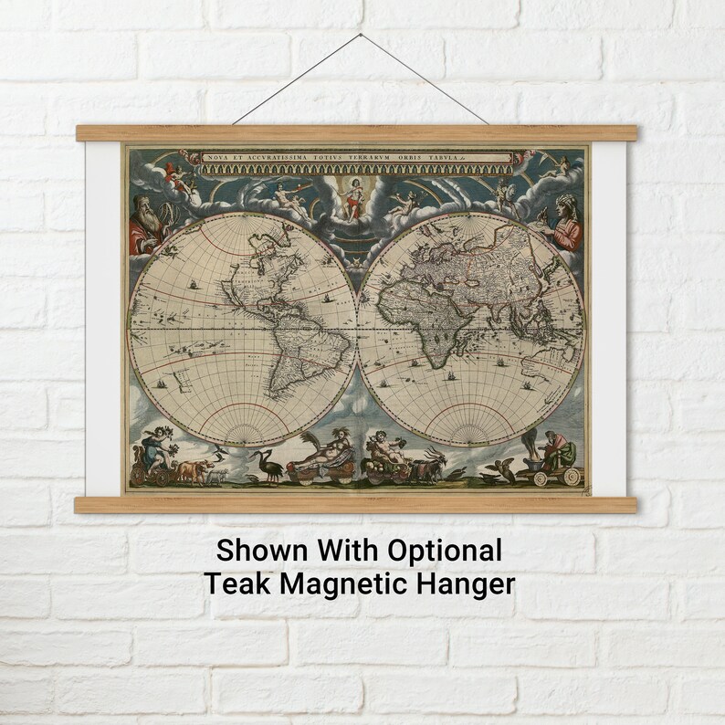 Map of the World by Blaeu 1684 Historic Map Custom Printed - Etsy