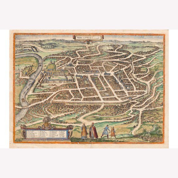 Map of Vilnius Lithuania Antique Map 1572 Custom Printed to - Etsy