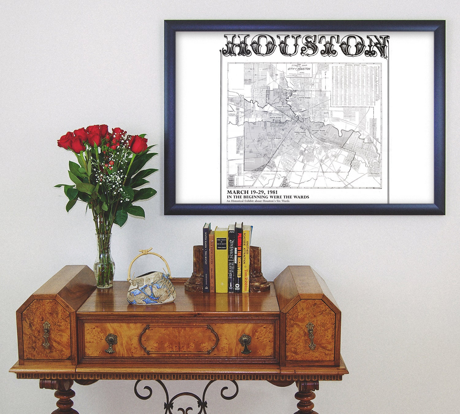 Houston Texas Wards Map Antique Map Published 1920 | Etsy