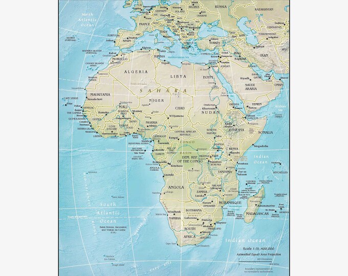 CIA Map of Africa Central Intelligence Agency Map Teak Wood - Etsy