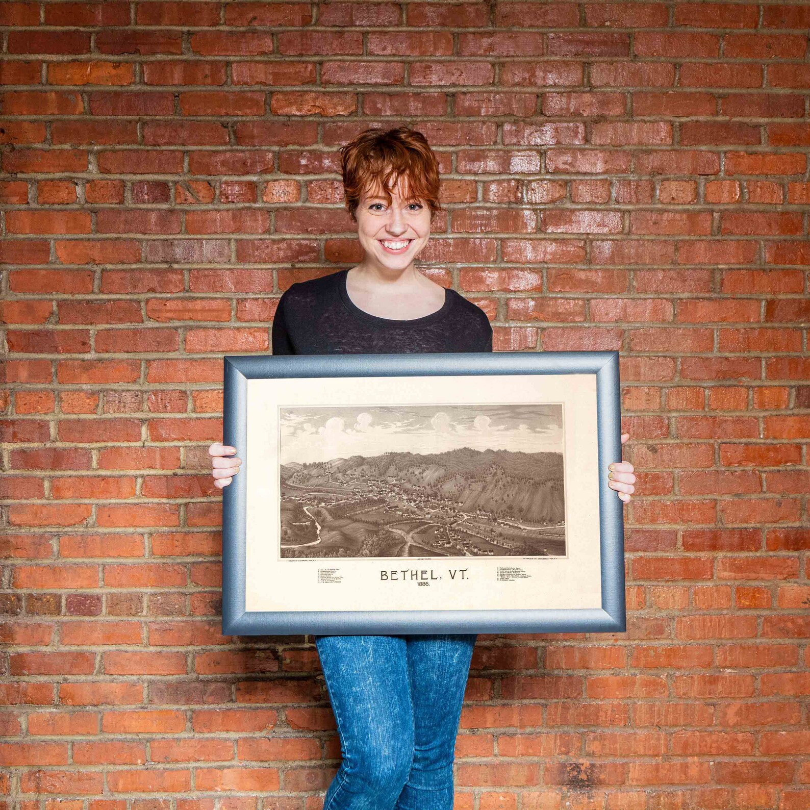 Bethel Vermont Antique Birdseye Map 1886 | Etsy