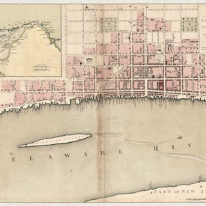 Map of Philadelphia From 1776 Survey; Antique Map Printed to Order ...