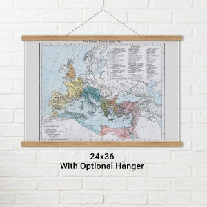 Map of Roman Empire in AD395; Antique Map - Teak Wood Magnetic Hanger ...