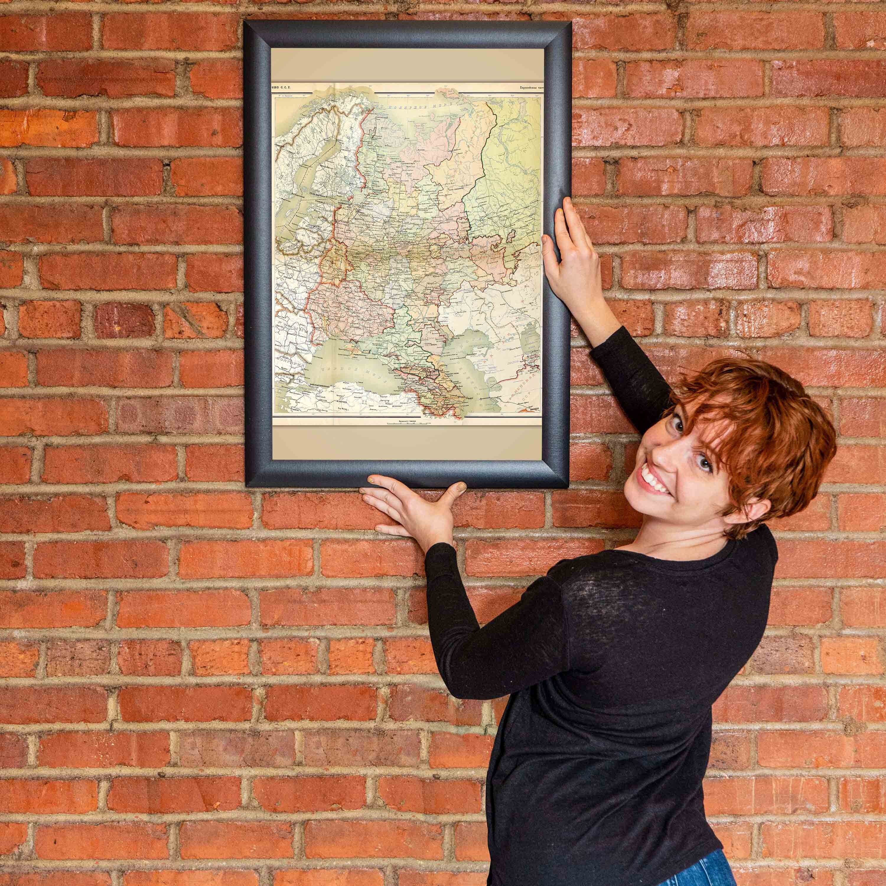 Map of Soviet Union Map of USSR Antique Map 1928 Teak | Etsy