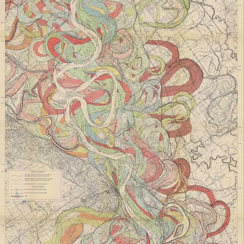 Harold Fisk Map - Etsy