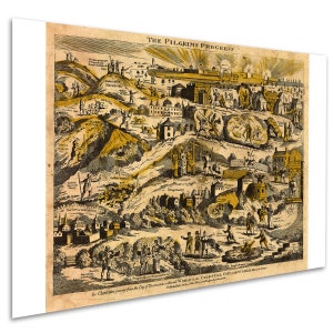 Illustration Map of the Pilgrim's Progress 1813 Teak | Etsy